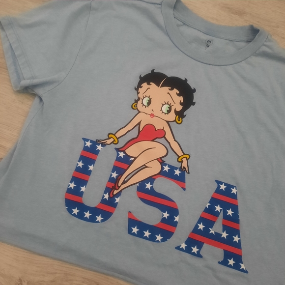 Betty Boop | Tops | Betty Boop Usa Crop Tee | Poshmark